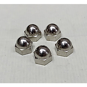 (50) 10-32 Brass Nickel Plated Acorn Chrome Dome/Cap Hex Nut #10 x 32 10/32