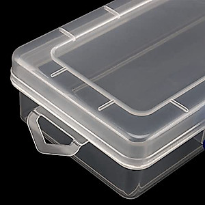 MOUYAT 10 Pack 13 x 2.7 x 1.3 Inch Paint Brush Holder Set, Paint Brushes Storage Box with Hinged Lid, Watercolor Paint Brush Container for Long Paint Brushes, Drawing Pen, Art Craft Beads