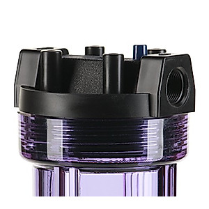 Hydronix HF5-20CLBK34PR Water Filter Housing 20" RO, Whole House, Hydroponics - 3/4" Ports, Clear Body w/PR