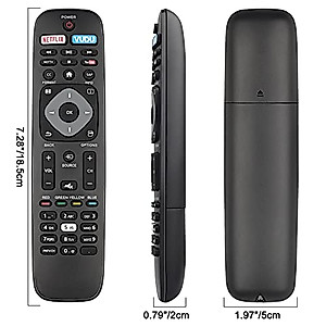 NH500UP Remote Control TV Controller Replacement for Philips Smart TV 2K 4K UHD TVs, Philips Smart Ultra HDTV, Philips LED LCD Television with Netflix, YouTube, Vudu and NETTV Keys