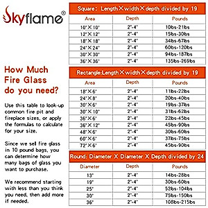 Skyflame 10-Pound Recycled Fire Glass for Fire Pit/Fireplace/Vase Fillers/Garden Landscapes, Ice Clear