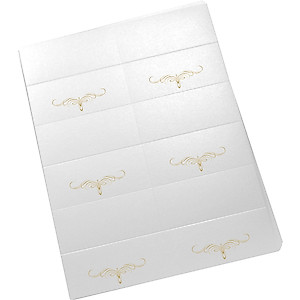 Decadent Flourish Printable Place Cards, Gold (Choose Color), Set of 60 (10 Sheets), Laser & Inkjet Printers - Wedding, Party, Dinner, and Special Events - Made in the USA