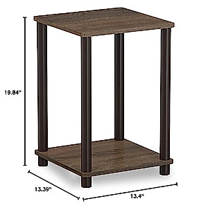 FURINNO Turn-N-Tube Haydn End Table, 1-Pack, Walnut/Brown