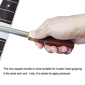 Upgrated Baroque Guitar Fret Crowning&Edge Dressing File 3 Slots Size & 1 full Grit Side Improved 4th Generation Repair Luthier Tools for Guitars,Ukulele,Bass,Banjo,Mandolin etc (4th Generation File)