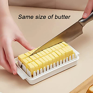 Plastic butter dish with lid,Butter Keeper for Refrigerator,clear butter dish with calibration for Cutting the same size