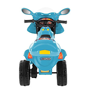 Lil' Rider Electric Motorcycle for Kids ? 3-Wheel Trike - Battery Powered Motorbike for Kids Ages 3-6 ? Fun Decals, Reverse, and Headlights (Blue), (80-FL238D-B)