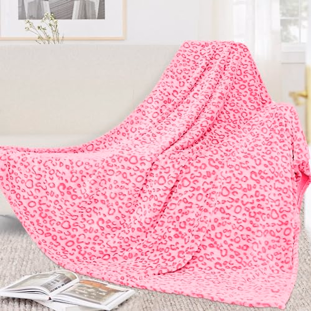 Warm Blanket Pink Soft Fleece Blankets Throw Blankets for Bed