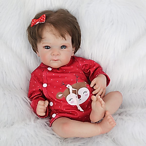 Kaydora Reborn Baby Doll Clothes for 16-20 Inch Reborn Doll Girl 2 Sets Deer Yellow&Red Reborn Baby Dolls Outfits Baby Doll Clothing