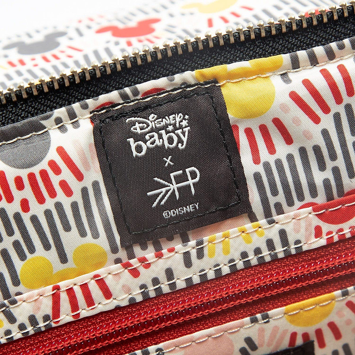 Freshly Picked Classic Mini II Diaper Bag Backpack, Wipeable Vegan Leather Diaper Bag Disney, 8 Pockets (Mickey Mania)