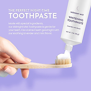 SNOW Daily Hydroxyapatite Whitening Toothpaste - Oral Care Paste for Teeth Whitening - PM Toothpaste with Xylitol & Hydroxyapatite - Lavender & Mint Flavor (Midnight Mist)