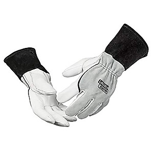 Lincoln Electric DynaMIG Traditional MIG Welding Gloves | Top Grain Leather |K3805, White, Large (Pack of 2)