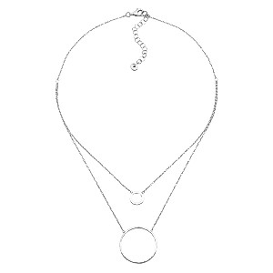 Silpada 'Layered Karma' Pendant Necklace in Sterling Silver, 15" + 2"