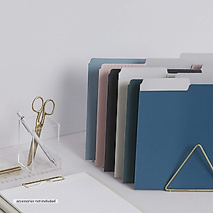 Erin Condren Designer Desk Accessories - Soft Color File Folders Set of 6 - Labels Included. Premium, Heavyweight Paper Stock File Folders for Streamlined Focused Organization