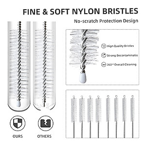 Hiware Straw Cleaner Brush Set, 8-Piece Long Cleaning Brush for Straws on Tumbler, Water Bottle, Sippy Cup, and Pipes, Tubes or Hummingbird Feeders