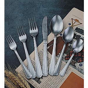 Silverware Set Cutlery Retro Bordered Utensil Flatware Food-Grade Stainless Steel Home Restaurant Small Business,Mirror Finish Tableware 40 Piece Service for 8