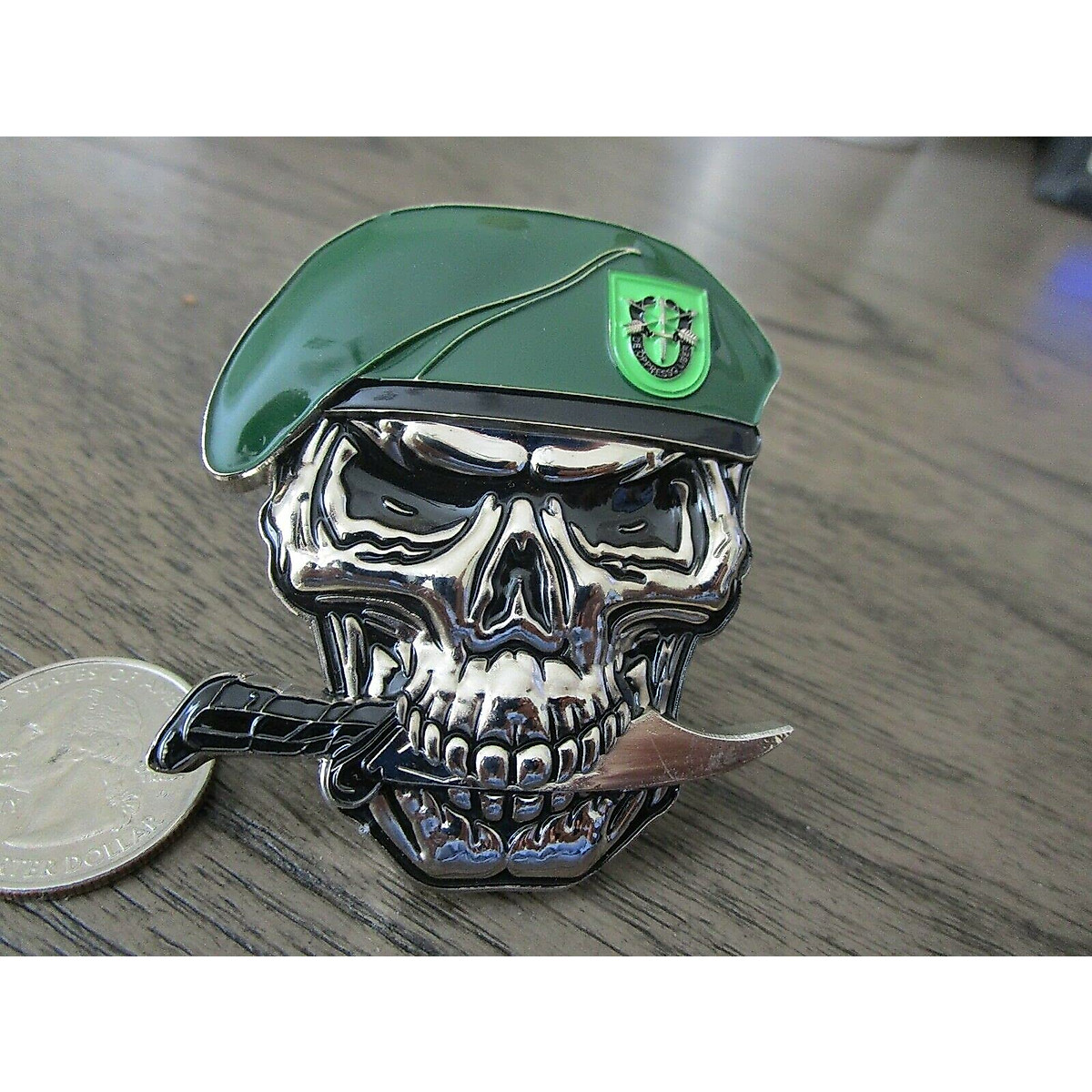 United States Army 10th Special Forces Group Green Berets Creed 10th SFG(A) Reapers Skull Challenge Coin