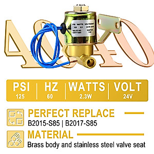 4040 Humidifier Water Solenoid Valve,24 Volts Humidifier Solenoid Valve Fit for Aprilaire Humidifier 240 400 500 600 700 B2015-S85 B2017-S85 etc by Cenipar