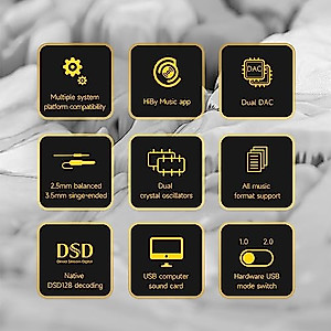 HiBy FD1 hi res USB c dac amp Portable dac Headphone amp Mini dac dongle with Balanced Headphone Output for iPhone/Android/iOS/Mac/Windows