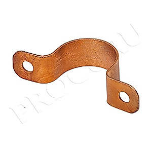 PROCURU 1/2-Inch Copper Pipe Strap, Two-Hole Clamp Mount (1/2", 10-Pack)