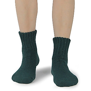 BenSorts Winter Solid Boots Socks for Women Thick Warm Cozy Crew Socks 5 Pair Pack Brown Red Green Yellow Khaki Stocking Stuffers Gifts