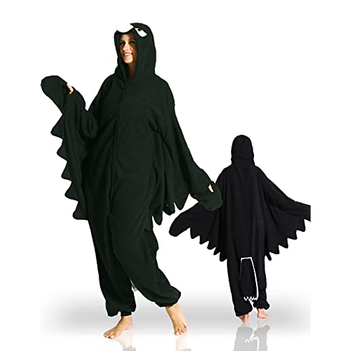 ofodoing Adult Animal Crow One-piece Pajamas Cosplay Animal Homewear Sleepwear Jumpsuit Costume for Women Men