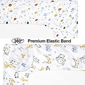 PHF 100% Cotton Crib Sheets Fitted 2 Pack, Soft Breathable Comfortable Baby Sheet Set for Boys Girls Neutral, Premium Crib Sheets Fits Standard Crib and Toddler Mattress 28in x 52in, Woodland Animals