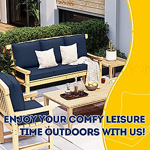 AAAAAcessories Outdoor Deep Seat Cushions for Patio Furniture, Water-Resistant Replacement Patio Chair Cushions, 24 x 24 x 5 inch, Navy Blue