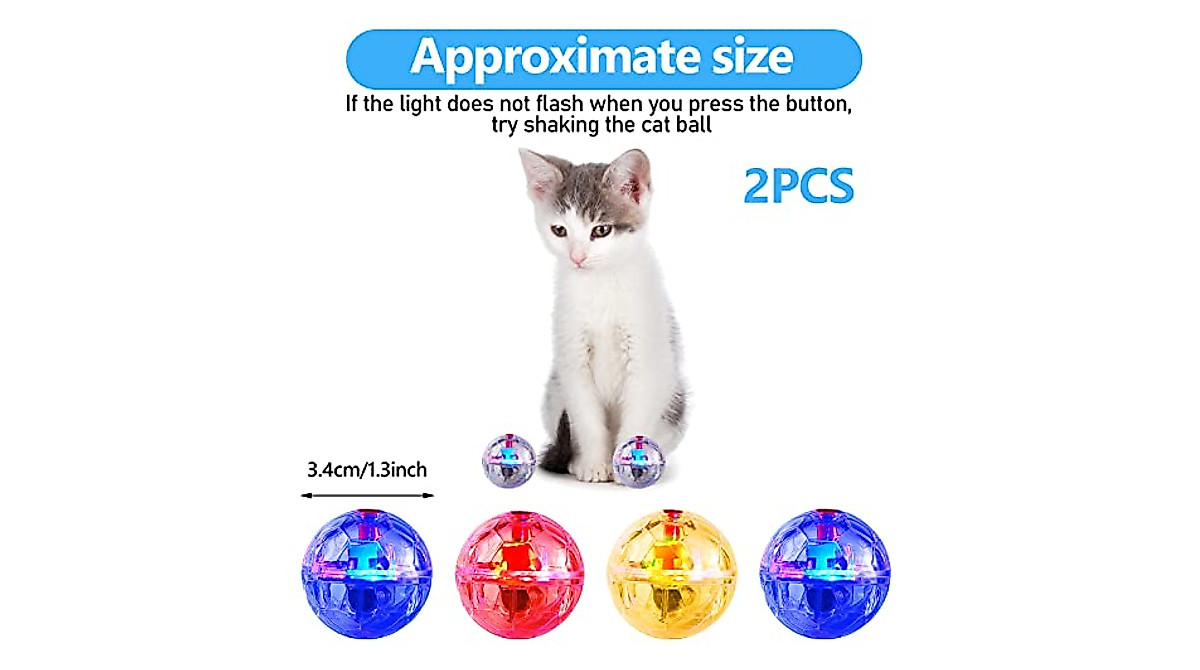 Interactive LED Light Up Cat Balls - Fun Pet Toy