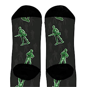 ThisWear Nostalgic Socks Toy Soldier Socks Army Crew Socks Little Green Army Men 1-Pair Novelty Crew Socks