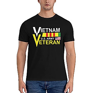 Vietnam Veteran T-Shirt Men Shirt Short Sleeve Novelty Tee Black