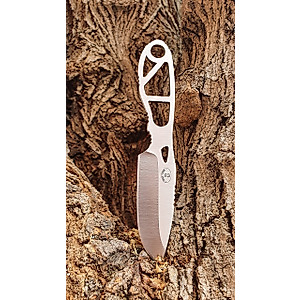 JEO-TEC Nº12 Bushcraft Outdoor Belt and Neck Knife, Overall Length: 6.57", Stainless Steel MV-58, Kydex Sheath, Handmade in Spain