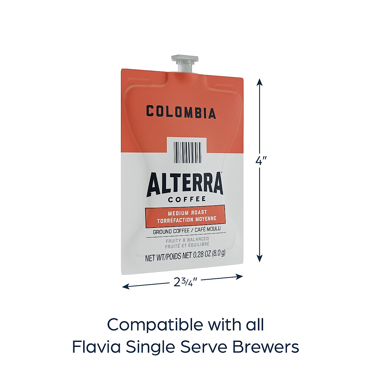 FLAVIA ALTERRA Coffee, Colombia, 20-Count Fresh Packs (Pack of 5)