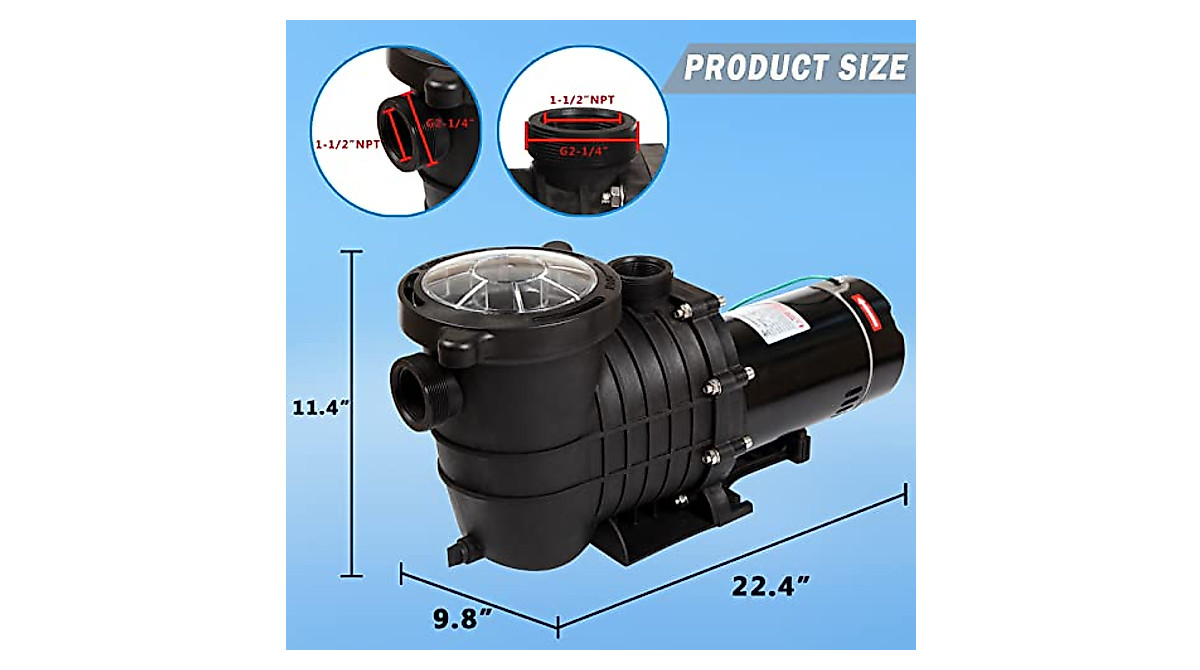 TOPWAY 2HP Swimming Pool Pump for Efficient Filtration