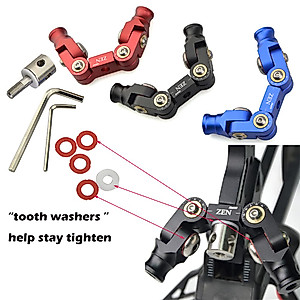 ZSHJGJR Archery Bow Stabilizer Double Side V Bar Fully Adjustable V-Bar Mount Stabilizer Detach Shock Absorber Joint Connector for Compound Recurve Bow Stabilizer (Blue)