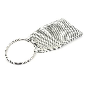 HoHeMoYi Bling Rhinestones Womens Evening Handbag Purses Mesh Pouch Clutch (Silver)