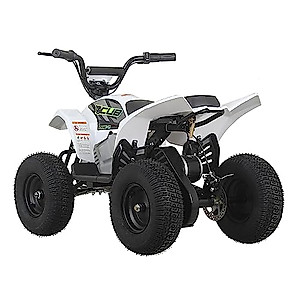 SYX MOTO ATV CUB Electric Mini Dirt Quad 4 Wheeler EPA Approved for kids up to 110lbs,BLACK