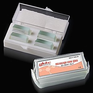 Globe Scientific 1405-10 Cover Glass, 24 x 24mm, No. 1 Thickness (Case of 10)