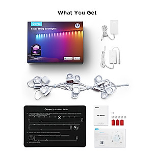 Govee RGBIC String Downlights, Smart LED String Lights Works with Alexa, Color Changing Indoor Wall Light Fixture for Party, New Year & Daily, Music Sync, 9.8ft with 15 LEDs, White