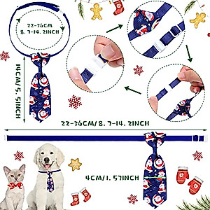 160 Pieces Christmas Dog Bow Tie Collar Set Dog Cat Bow Ties Neck Ties Adjustable Dog Bowties Collar Grooming Accessories for Christmas Dogs Pets Supplies Decor (Snowflake Pattern)