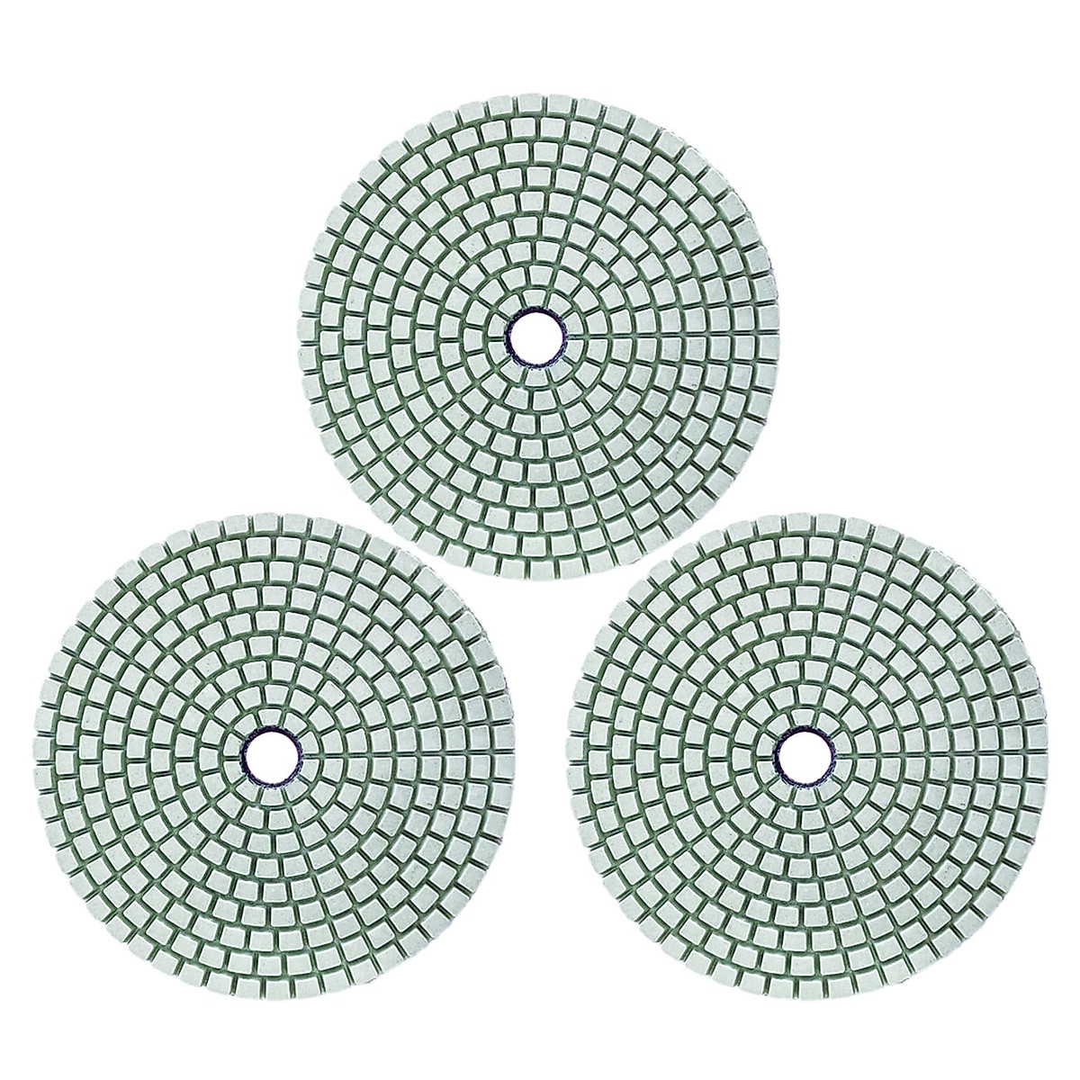 ComeFloor 4 Inch Wet/Dry 3 Step Diamond Polishing Pads for Granite Marble Concrete Stone, Step 1-3 Hook and Loop Backing