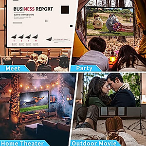 IDGDXR Projector Screen with Stand Foldable Portable Projection Screen 16:9 4K HD Only Front Projections Movies Screen with Carry Bag for Indoor Outdoor Home Theater Backyard Cinema Office Meeting