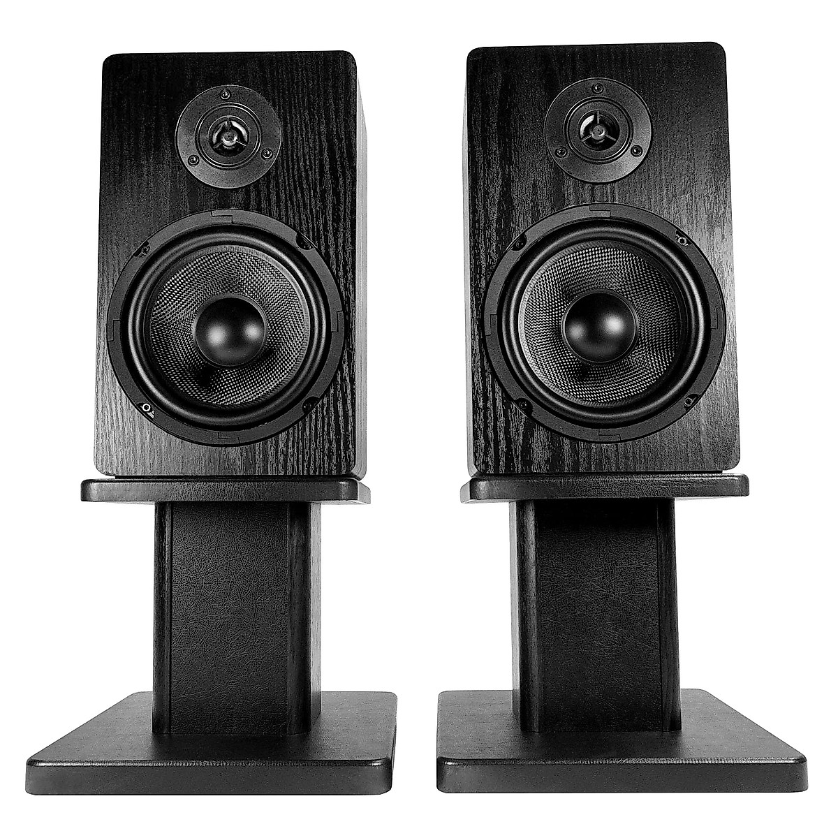 Rockville 2 RHT8B Computer/Bookshelf Desktop Speaker/Studio Monitor Stands-Black