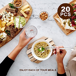 QUEARI Wave 20-Piece Silverware Set, Forged Stainless Steel Flatware Set, Cutlery Set Mirror Polished, Dishwasher Safe, Service for 4