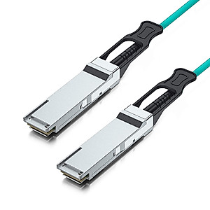 40G QSFP+ AOC Cable - 40GBASE Ethernet Active Optical Cable, QDR, MMF for Cisco QSFP-H40G-AOC20M, Supermicro CBL-QSFP+AOC-20M and Open Switch, 20-Meter