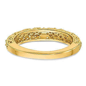 IceCarats 14K Yellow Gold 3mm Antique Filigree Wedding Band Ring Size 6