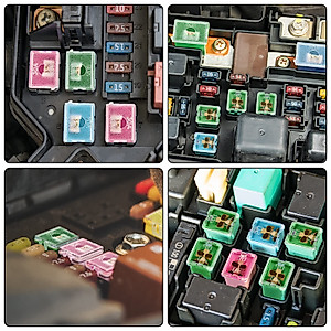 MuHize Shaped Assorted Fuses - Upgraded Tall/Standard Profile Automotive Box Shaped Fuse Kit, Fuse Female Assortment 20A 30A 40A 50A 60A (Each 6) for Ford Chevy, Cars and SUVs