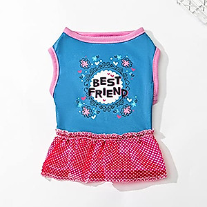 Puppy Dress - Dog Christmas Dress, Cat Sweet Dresses, Pet Princess Dress, Dog Clothes for Small Dogs Cats Puppy Pet Kitten, Pet Skirt for Thanksgiving Christmas New Year Birthday Blue S