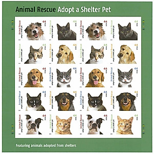 USPS Animal Rescue (Sheet of 20) Postage Stamps 2010 Scott #4451-4460