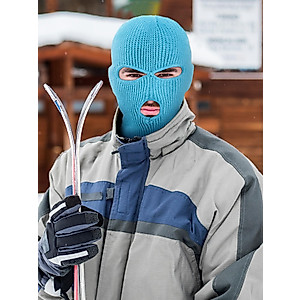 Blulu 4 Pieces Warm Full Face Cover Ski Winter Mask Balaclava Knit Full Face Mask for Men Women Outdoor Sports(Pink, Light Blue, Light Purple, Rose Red)