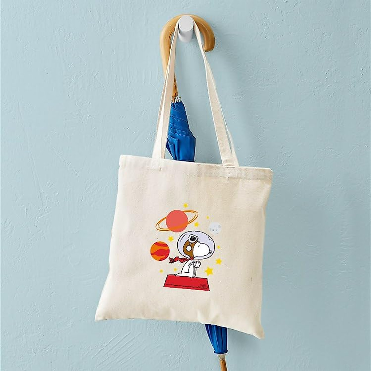 CafePress Space Snoopy Canvas Tote Shopping Bag